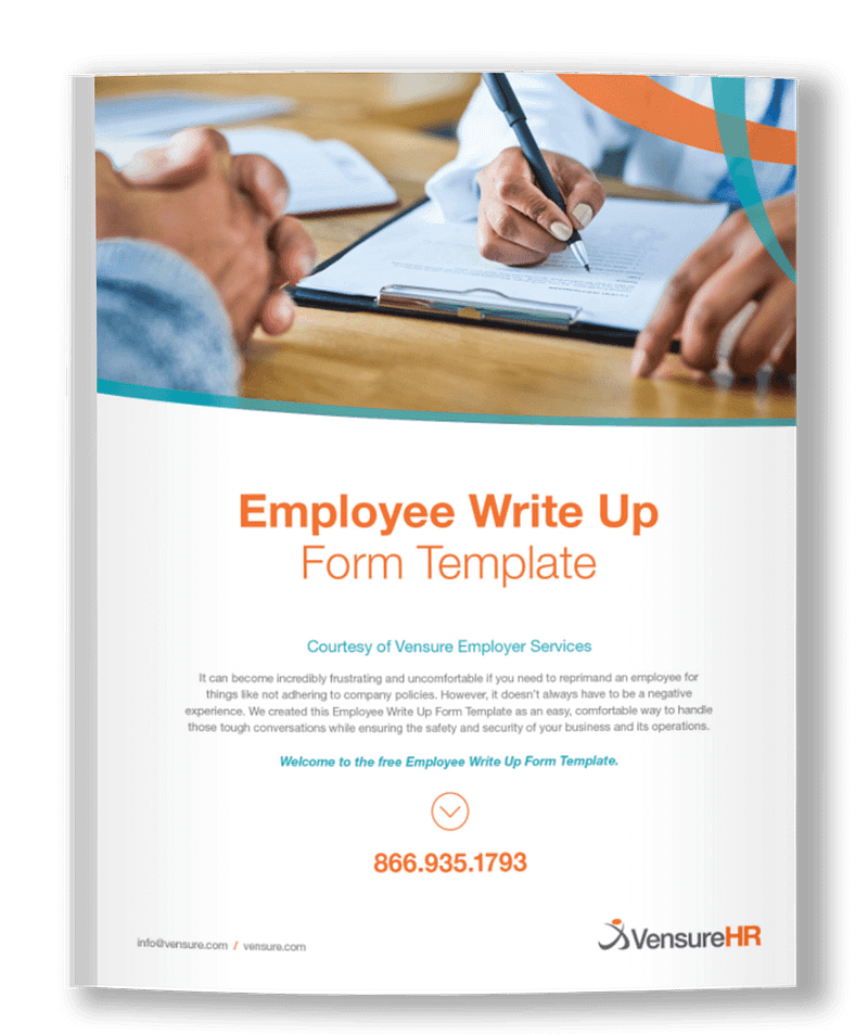 Employee Writeup Form Template | VensureHR