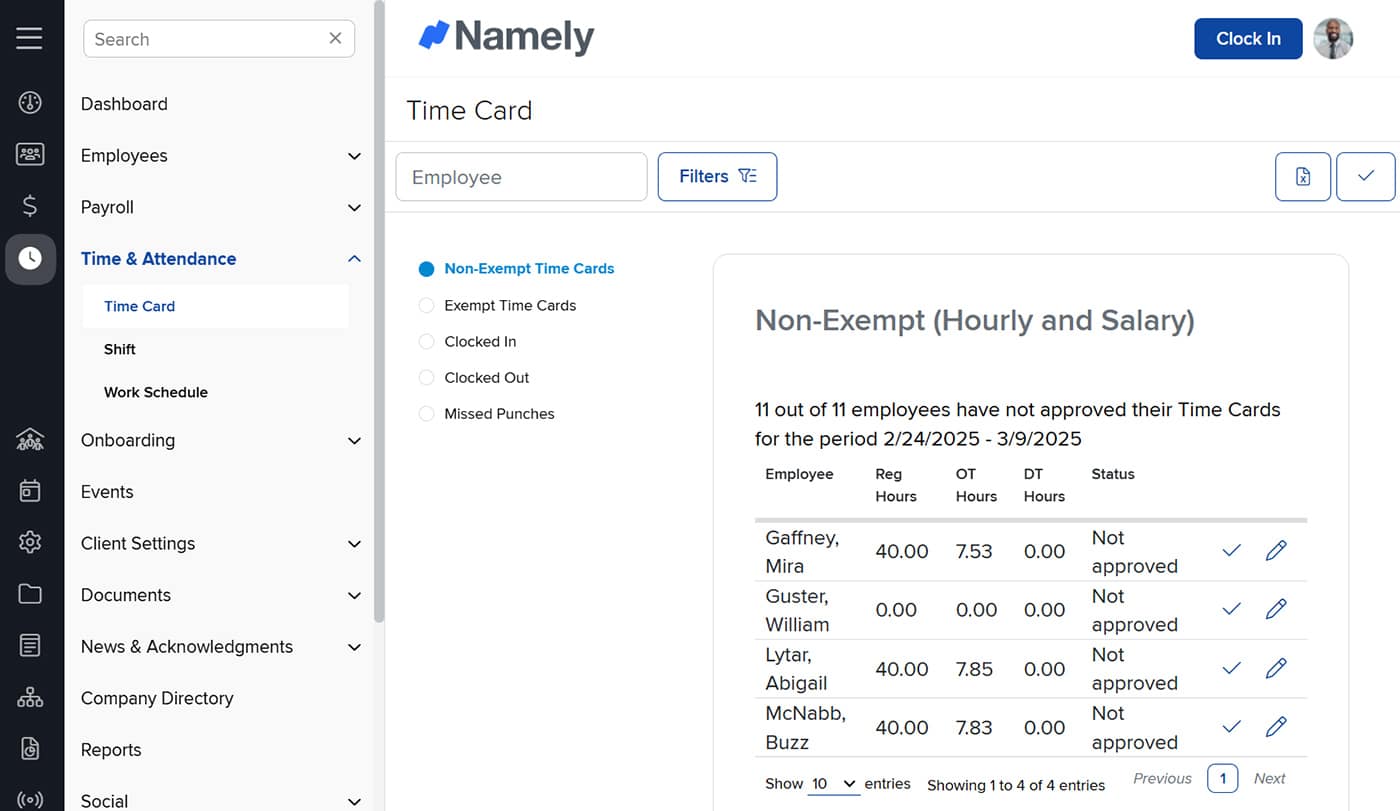 Time and Attendance Software in a Single HCM Platform - Namely