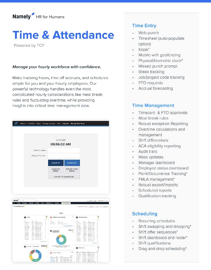 Namely's Time & Attendance System - Namely